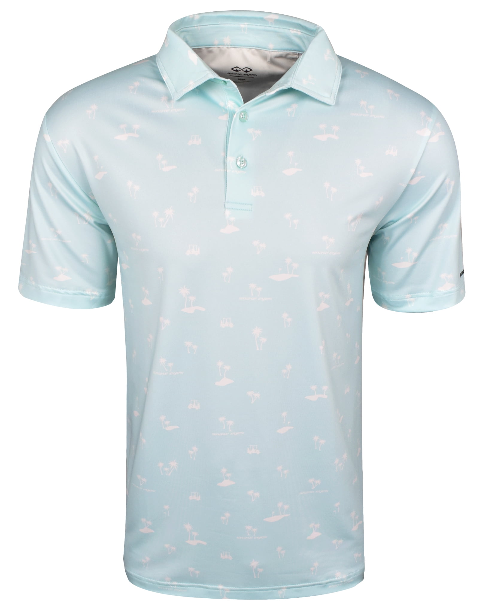 Snake Eyes Golf Palm Trees Print Polo Seafoam XXL - Walmart.com