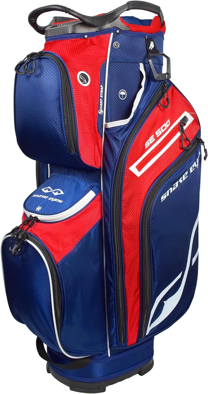 Snake Eyes Golf SE500 Ultra Premium 14 Way Divider Cart Bag Red/White ...
