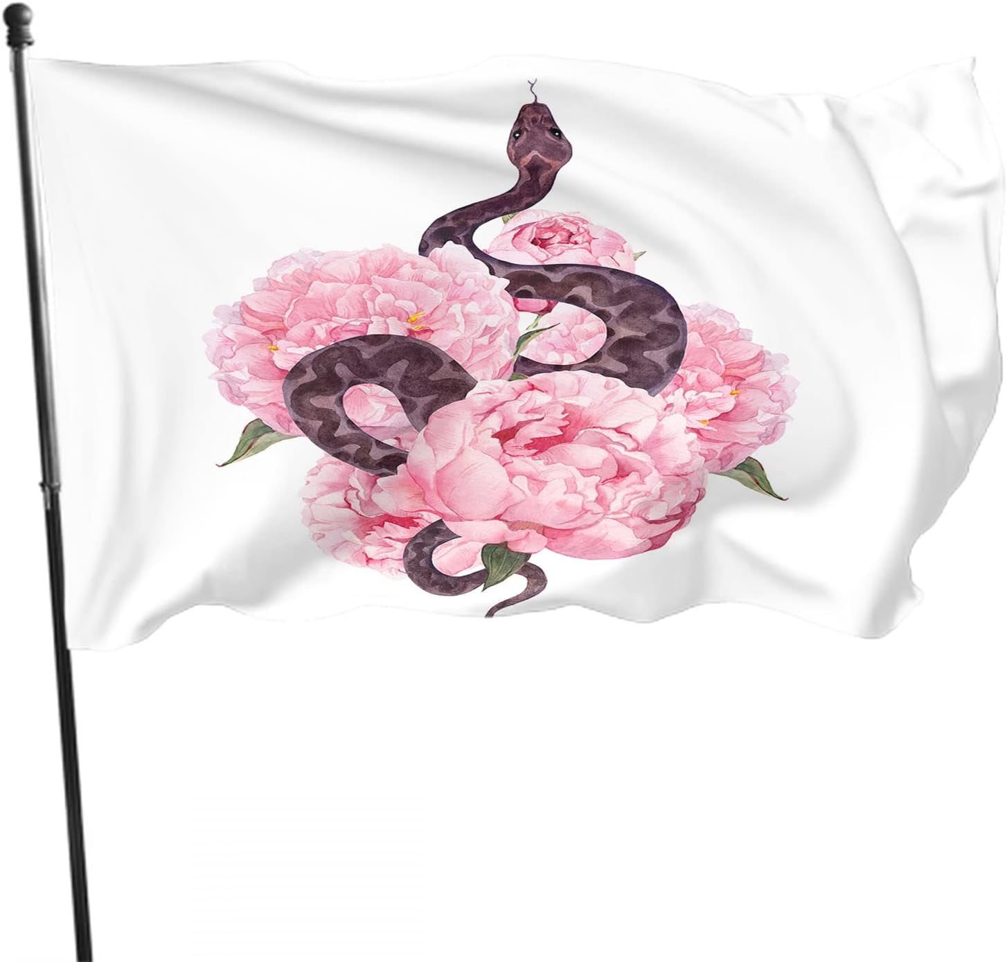 Snake Flag Double Sided Seasonal Banners Animal Snakes in Pink Rose ...