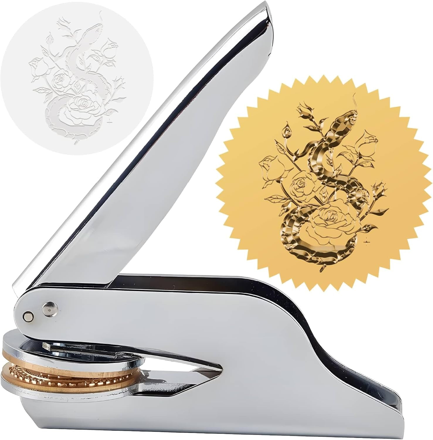 Snake Flowers Gothic Embosser Stamp 1.6in Stainless Steel Seal Hand ...