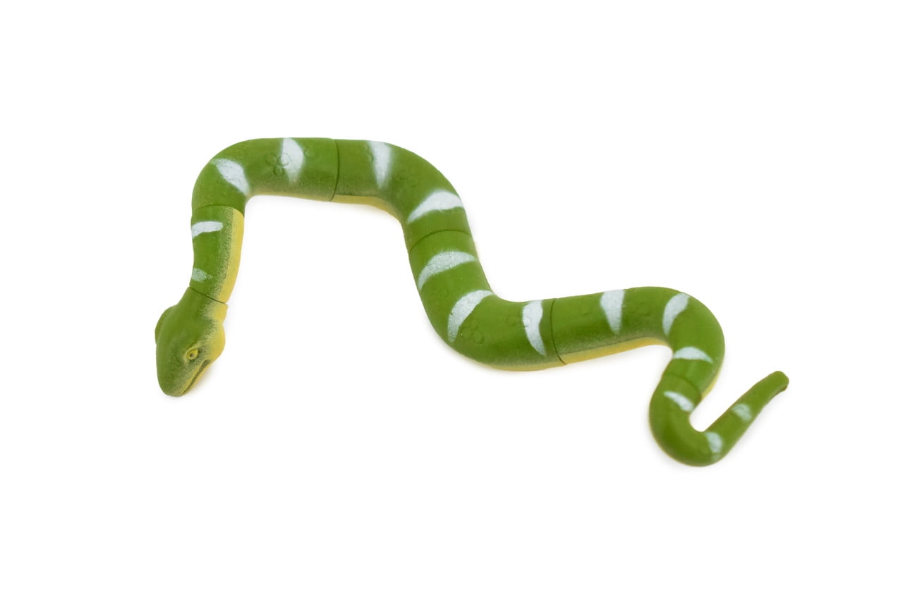Snake, Green Boa, With Rotating Parts, Plastic Reptile, Educational ...