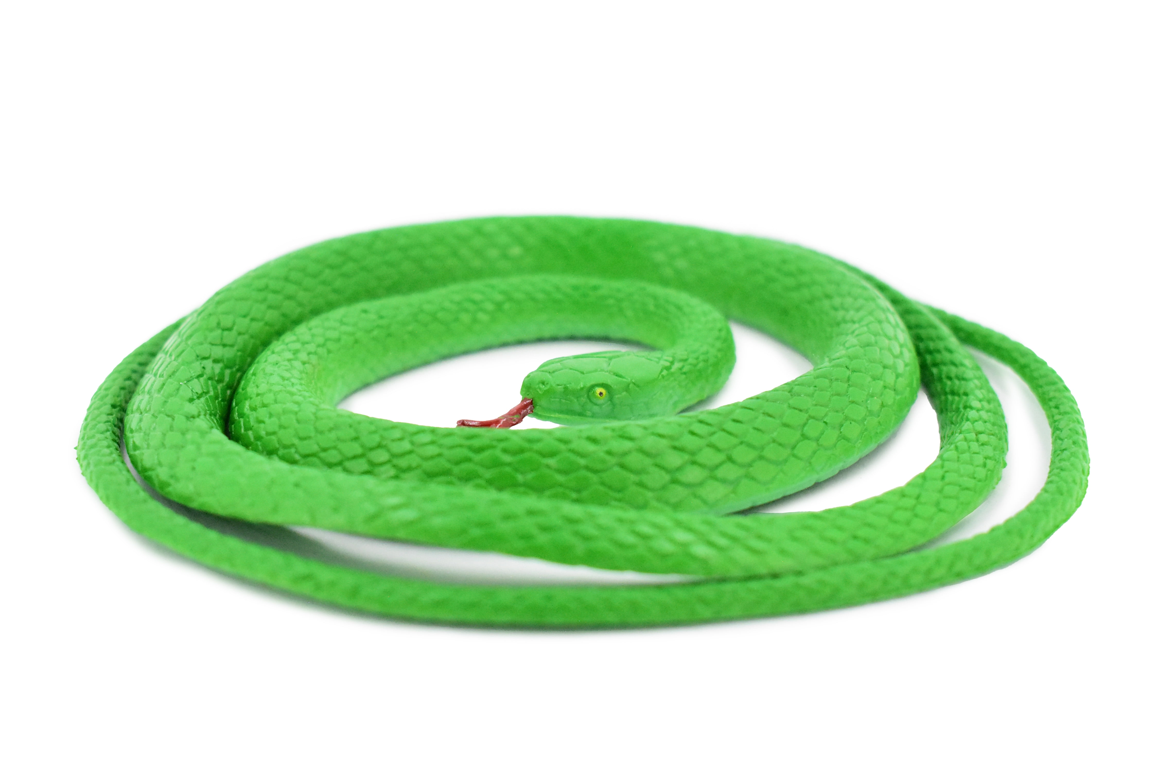 Snake, Green, Rubber Reptile, Educational, Realistic Hand Painted ...