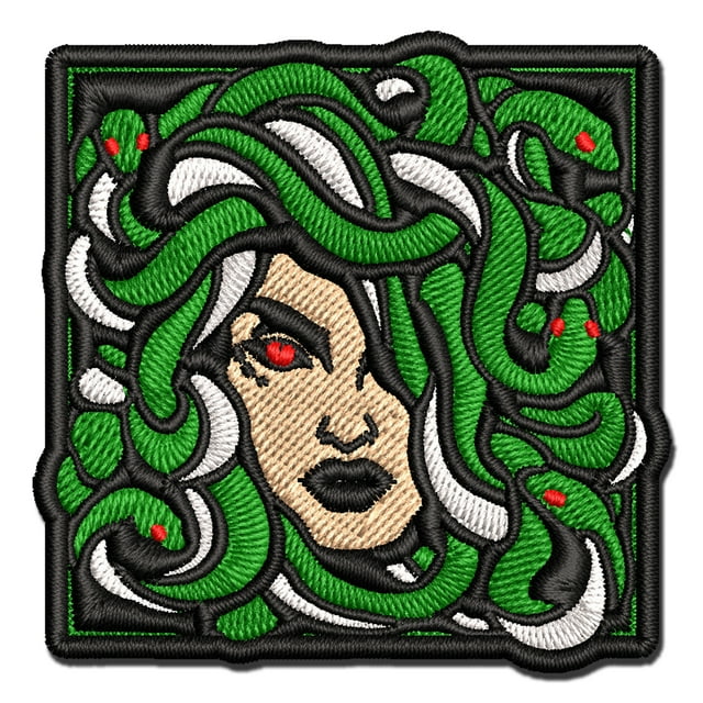 Snake Haired Gorgon Medusa Greek Myth Applique Multi-Color Embroidered ...