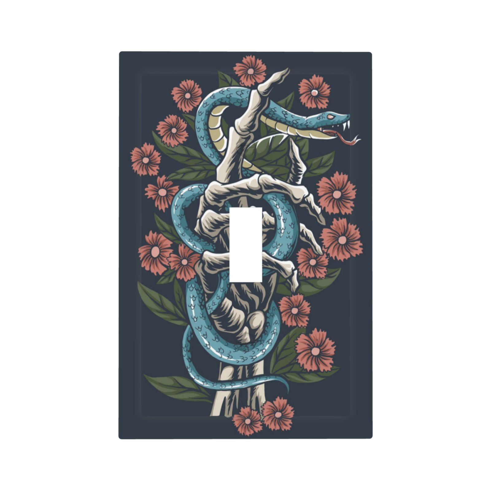 Snake Hand Bones Skull Flower Single Toggle Wall Plate 1 Gang ...
