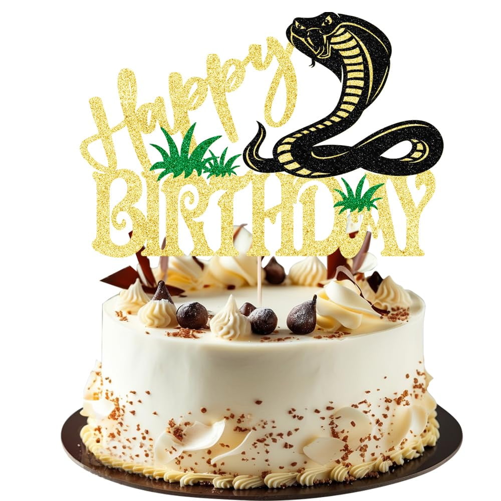 Snake Happy Birthday Cake DHF10 Topper-snake theme happy birthday ...