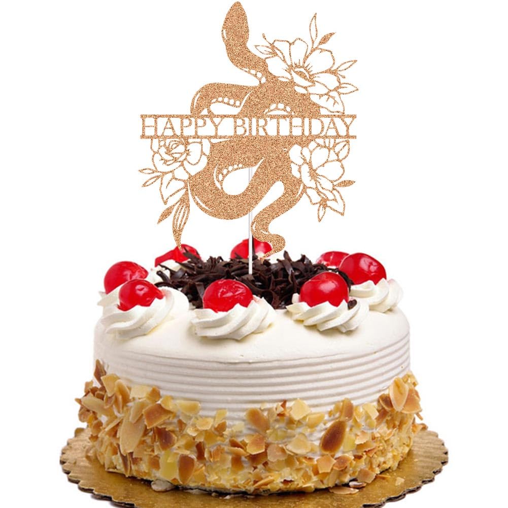 Snake Happy Birthday Cake Topper Snake Theme Birthday Cake Decors ...