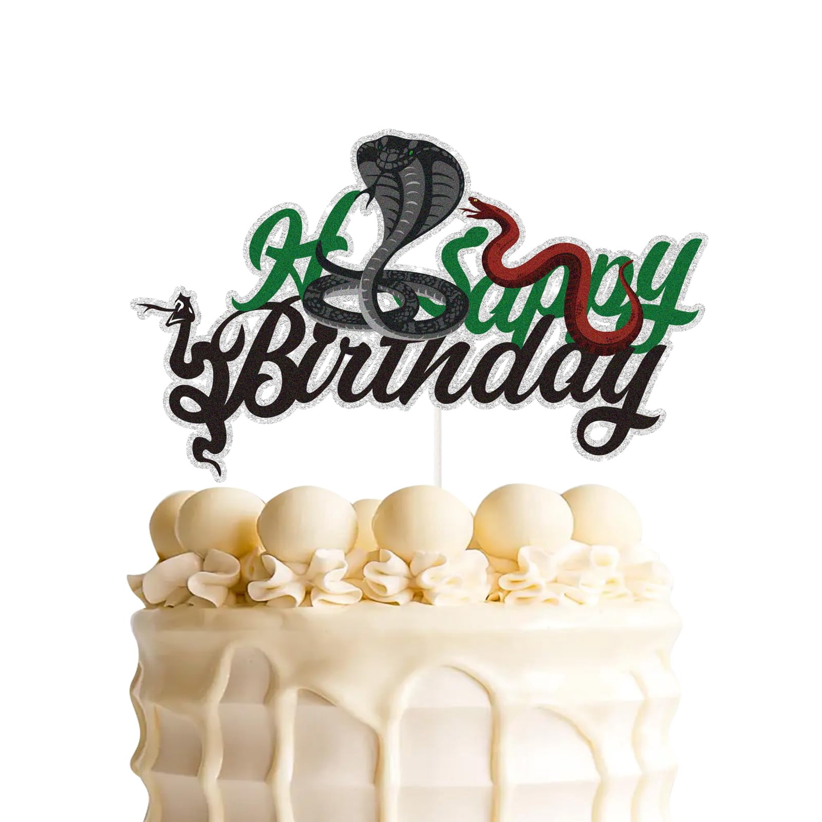 Snake Happy BirthdayITSC Cake Topper,Reptile Theme Cake Decor,Jungle ...