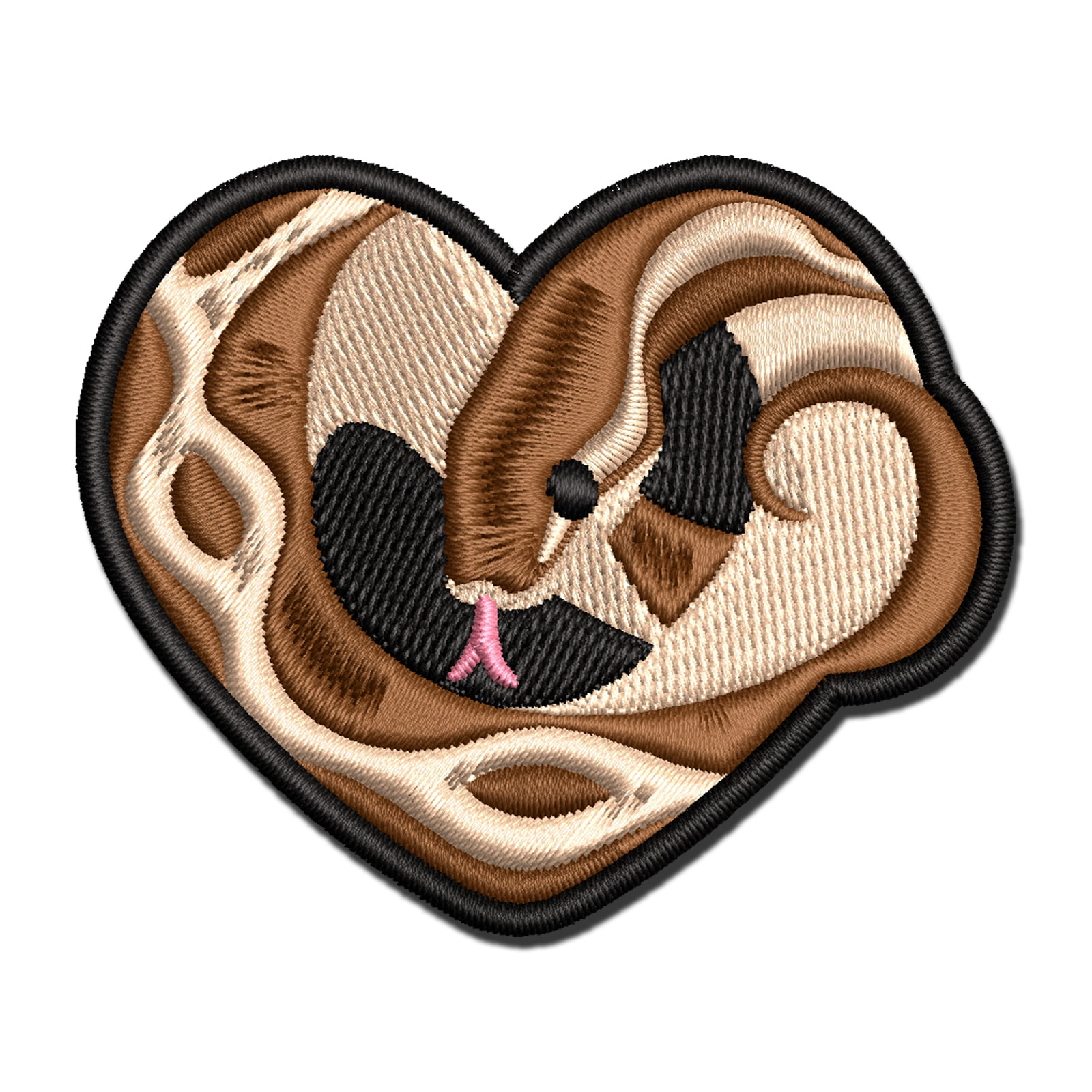 Snake Heart Boa Constrictor Python Applique Multi-Color Embroidered ...