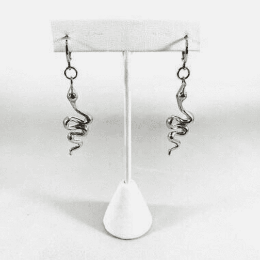 Snake Huggie Hoop Earrings silver - Walmart.com