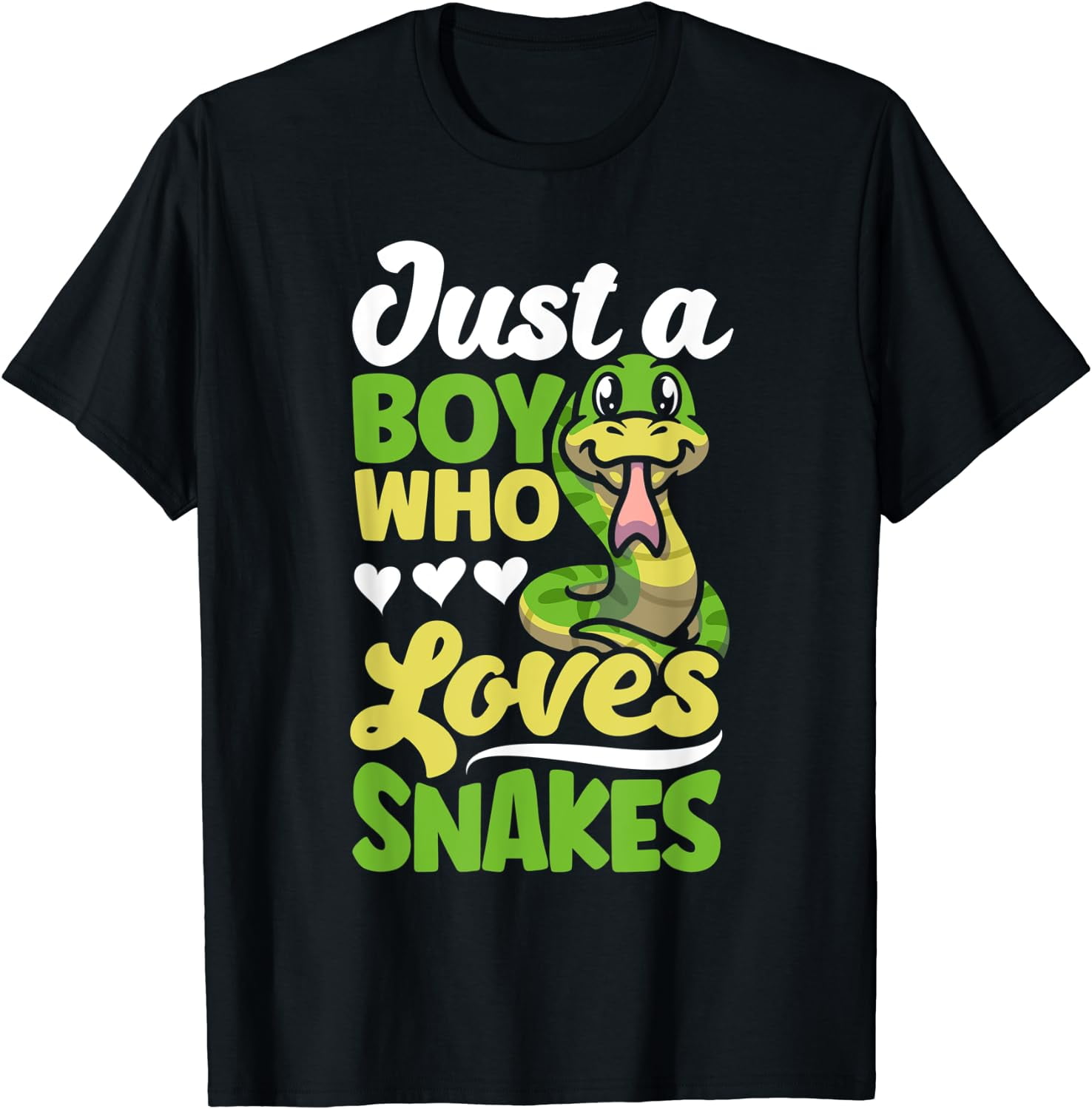 Snake Just A Boy Who Loves Snakes T-Shirt Black - Walmart.com