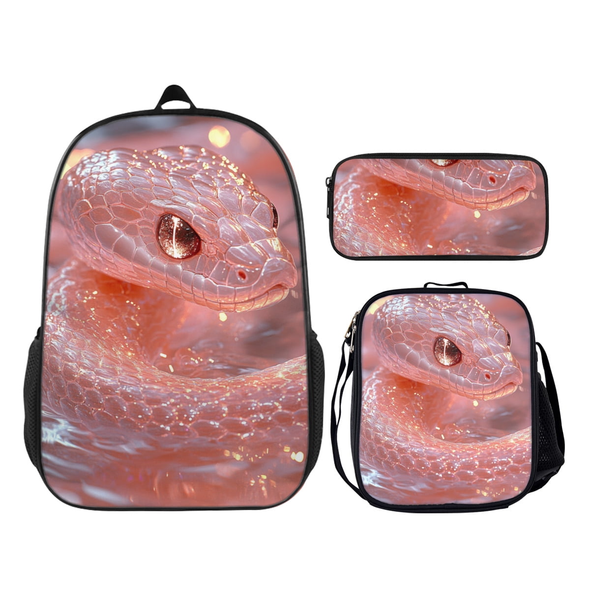 Snake Kawaii Backpack Lunch Box Pencil Bag Set Bag Set Cartoon Backpack ...