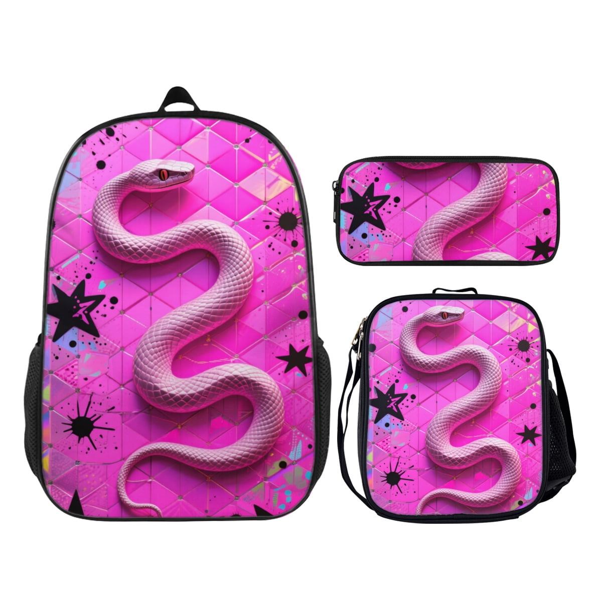 Snake Kawaii Backpack Lunch Box Pencil Bag Set Bag Set Cartoon Backpack ...