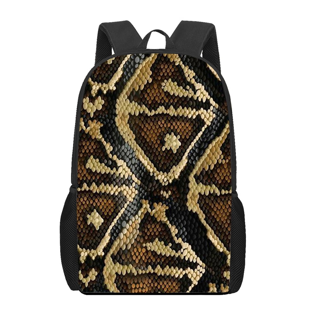 Snake Leather 3D Print Bag for Teenage Primary s Backpack Book Bags ...