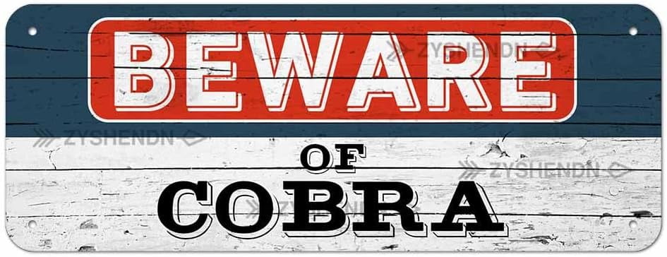 Snake Metal Sign Beware of Cobra Vintage 4"x16" Warning Signs About ...
