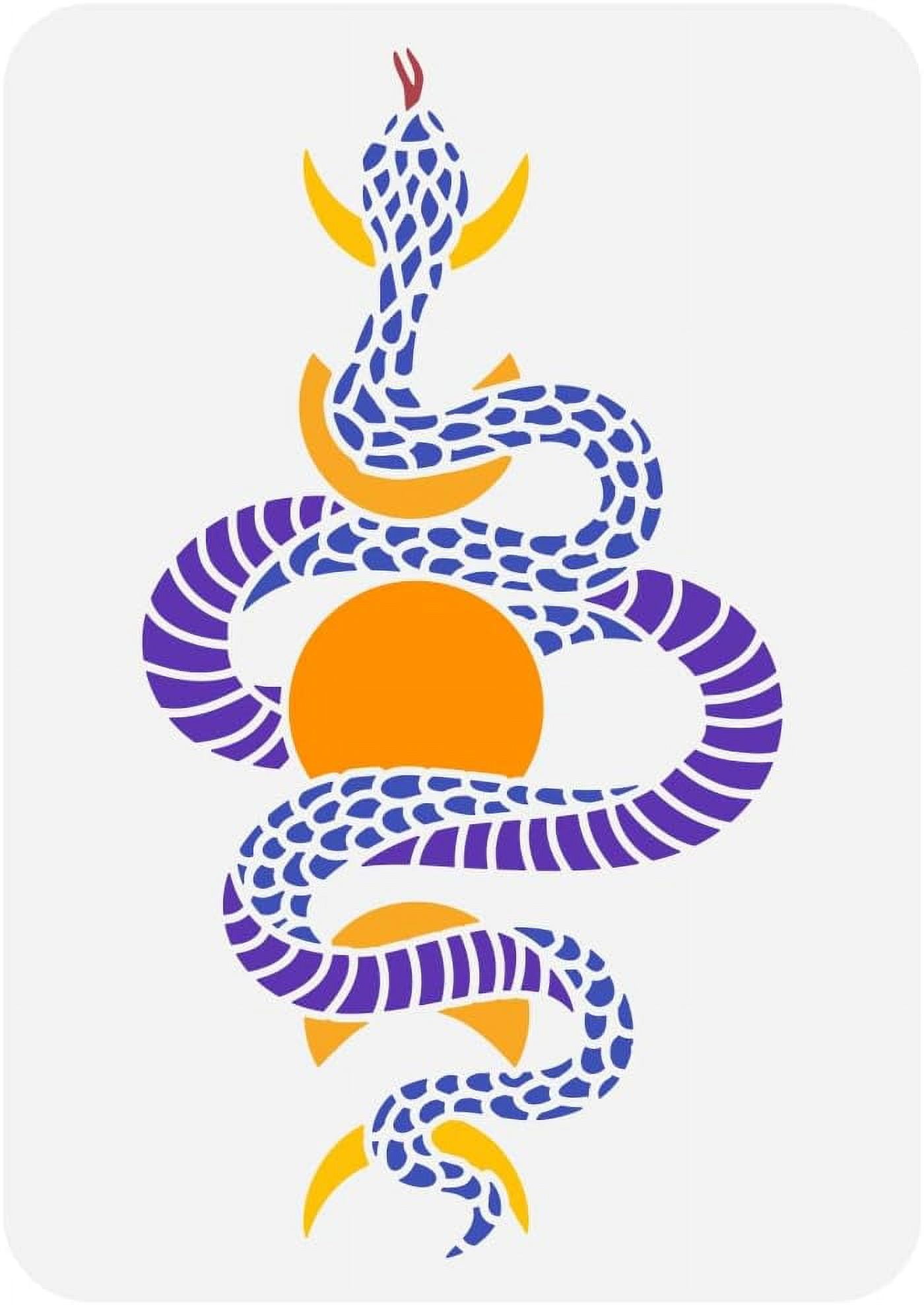 Snake Moon Phase Painting Stencil 8.3x11.7inch Plastic Snake Pattern ...