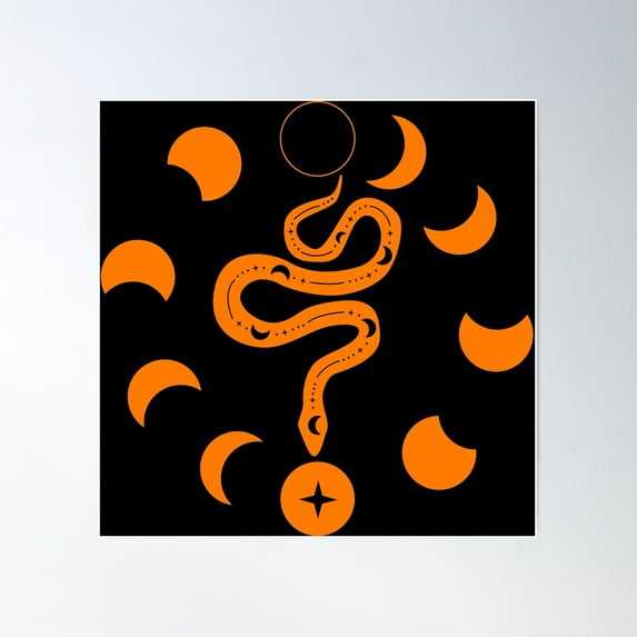 Snake Moon Phases Poster Wall Art, Modern Wall Decor For Living Room Bedroom, 30x30 UNFRAMED ...