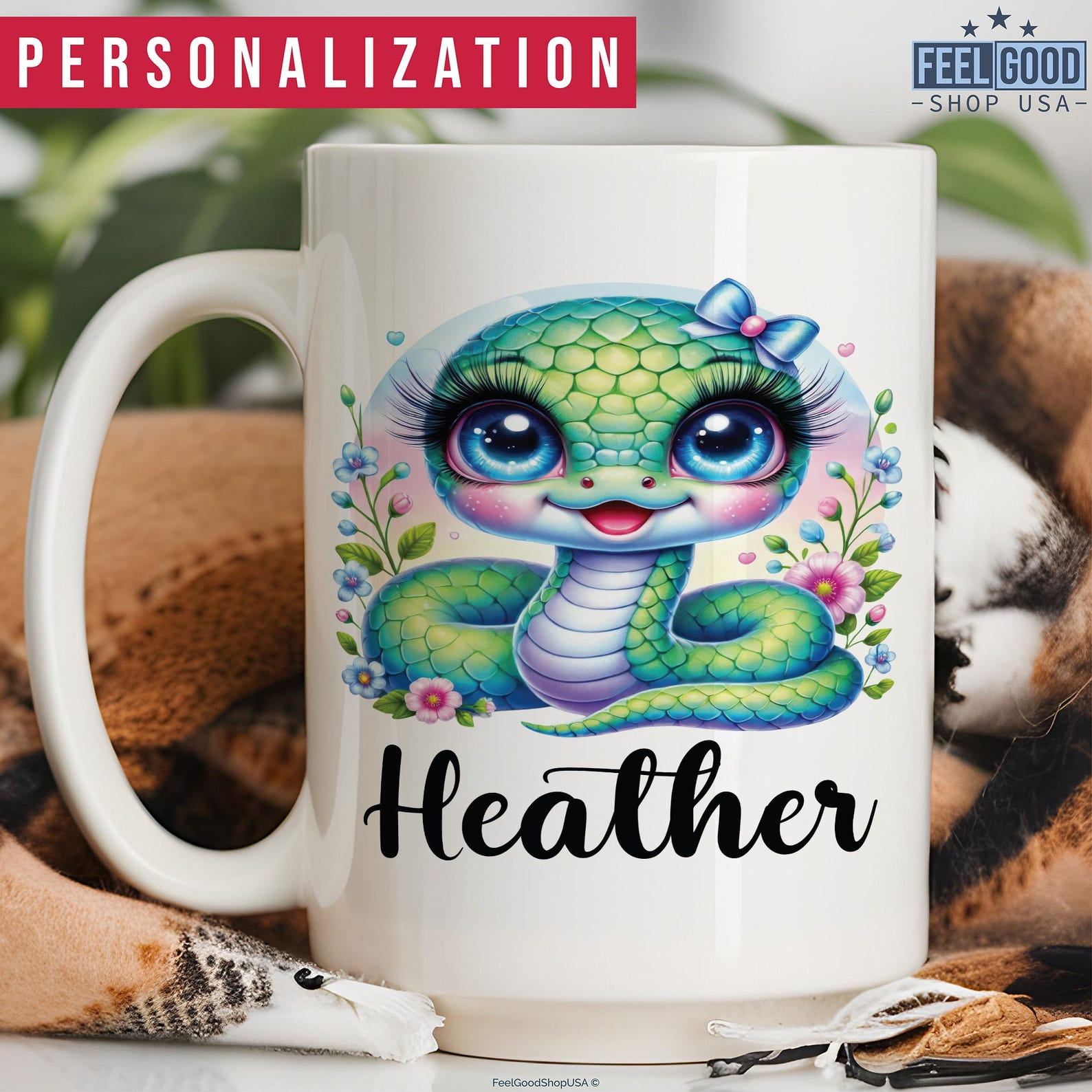 Snake Mug Personalized Snake Gift, Custom Snake Cup With Name, Snake ...