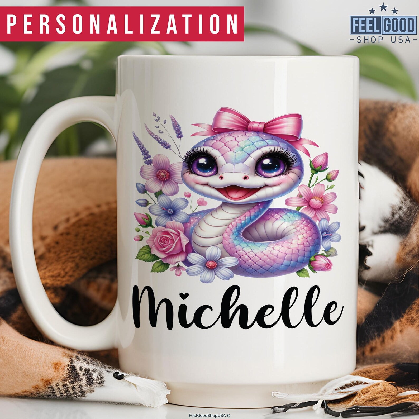 Snake Mug Personalized Snake Gift, Custom Snake Cup With Name, Snake ...