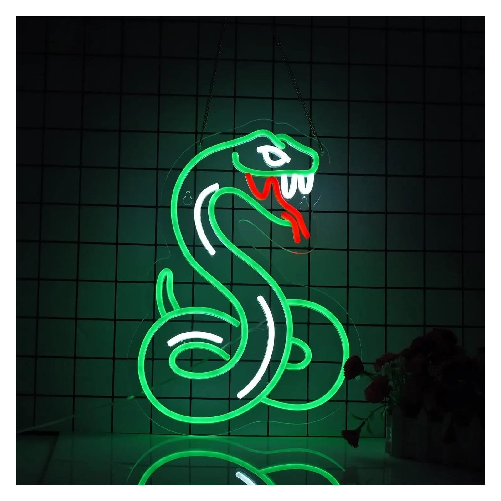 Snake Neon Signs USB Dimmer Switch LED Light Wall Decor For Game Room ...