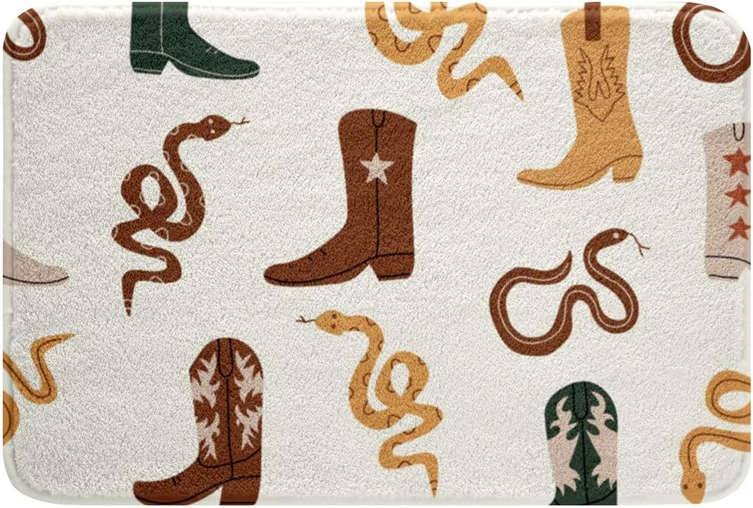 Snake Outdoor Rug Cowboy Boots Kitchen Rugs Western Decor Little Dragon ...