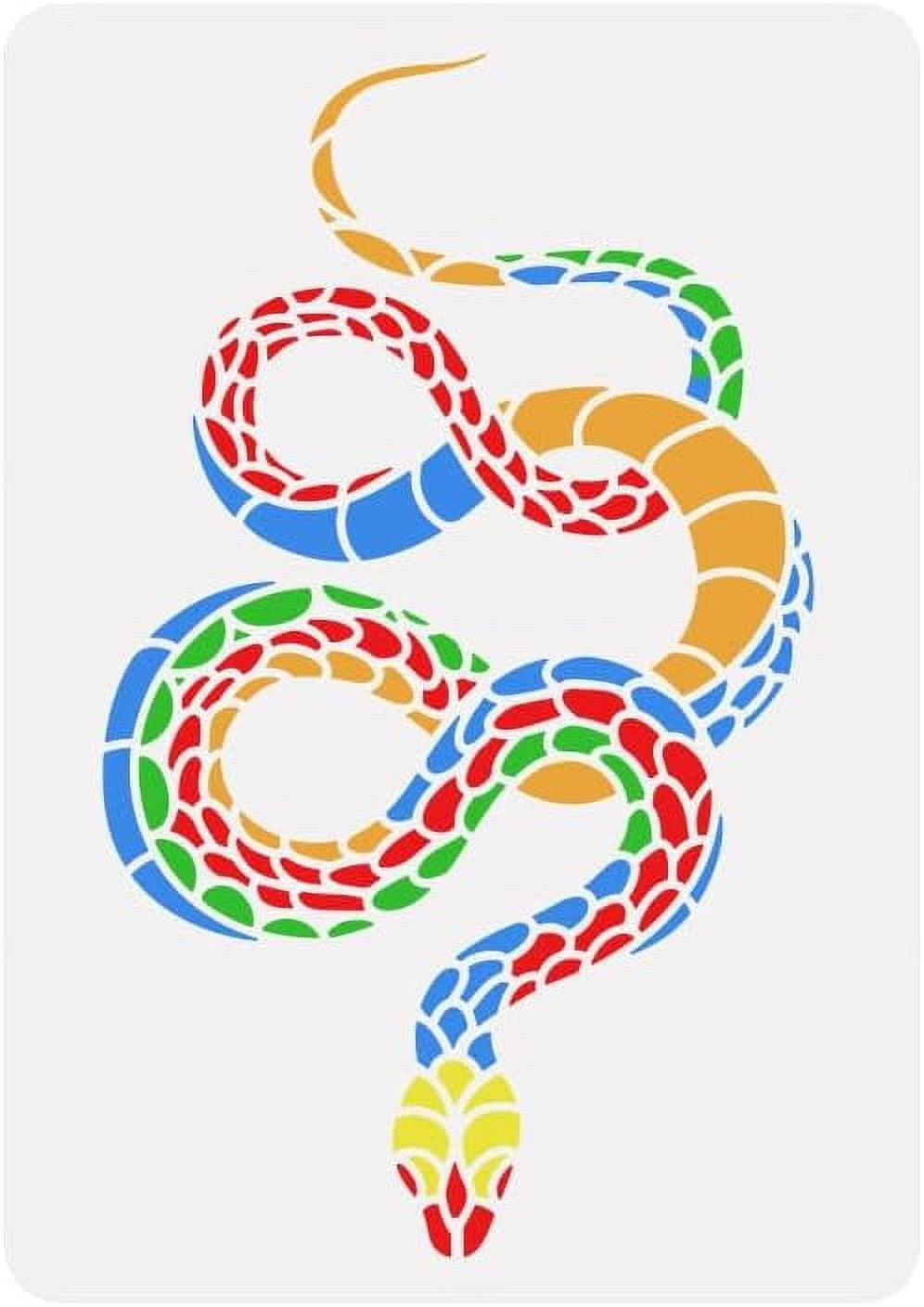 Snake Painting Stencil 8.3x11.7inch Reusable Anaconda Drawing Template ...
