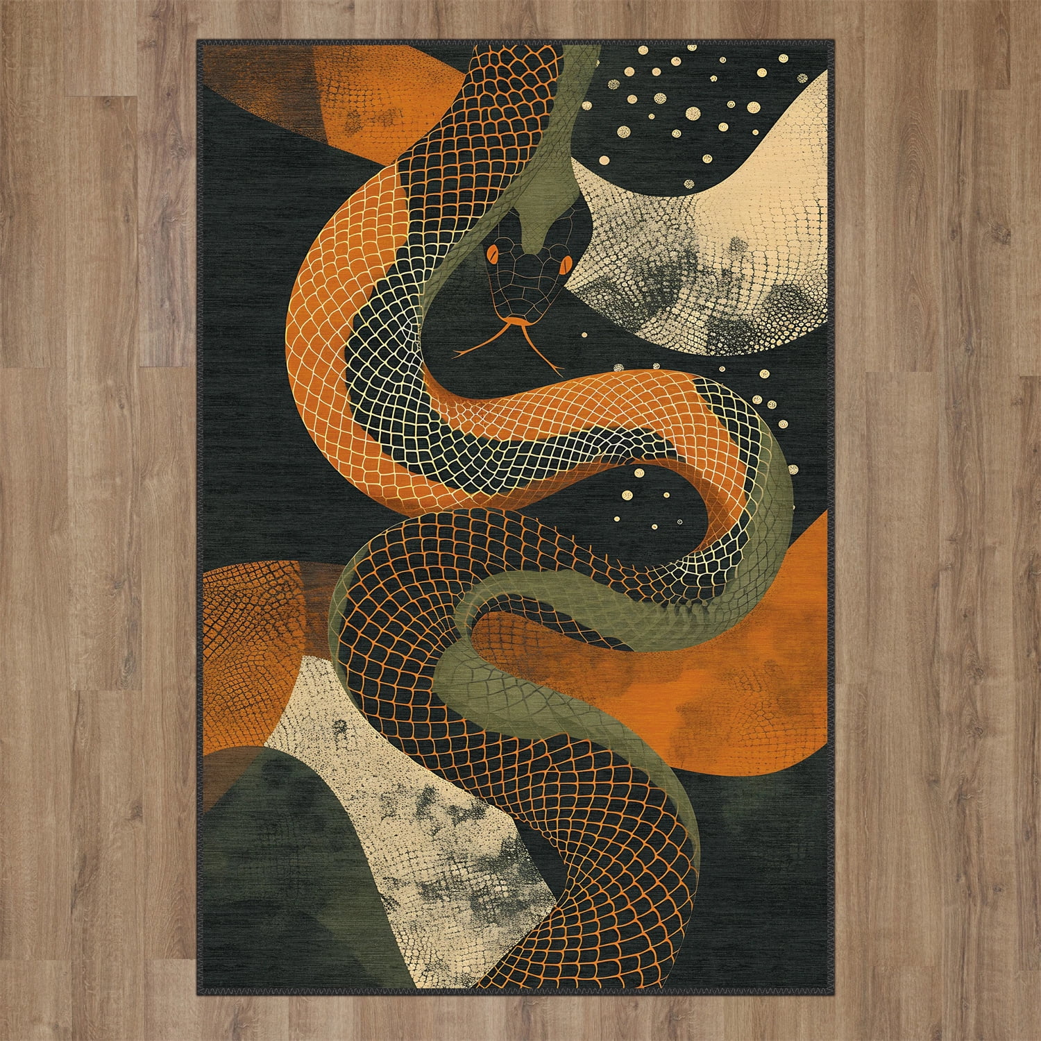 Snake Pattern Pop Art Rugs Modern Home r Rug rative Washable Mat Snake ...