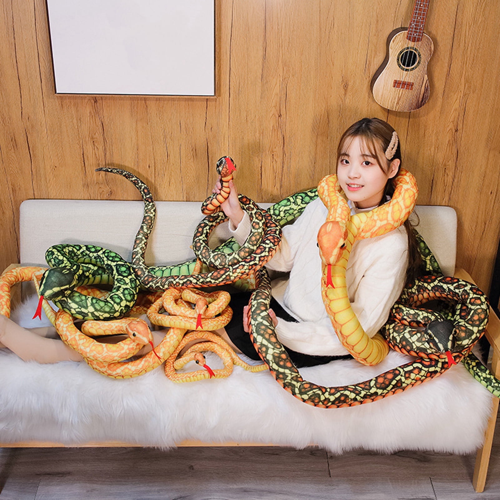 Snake Plush Toy Realistic Colorful Snake Plushie Educational Stuffed ...