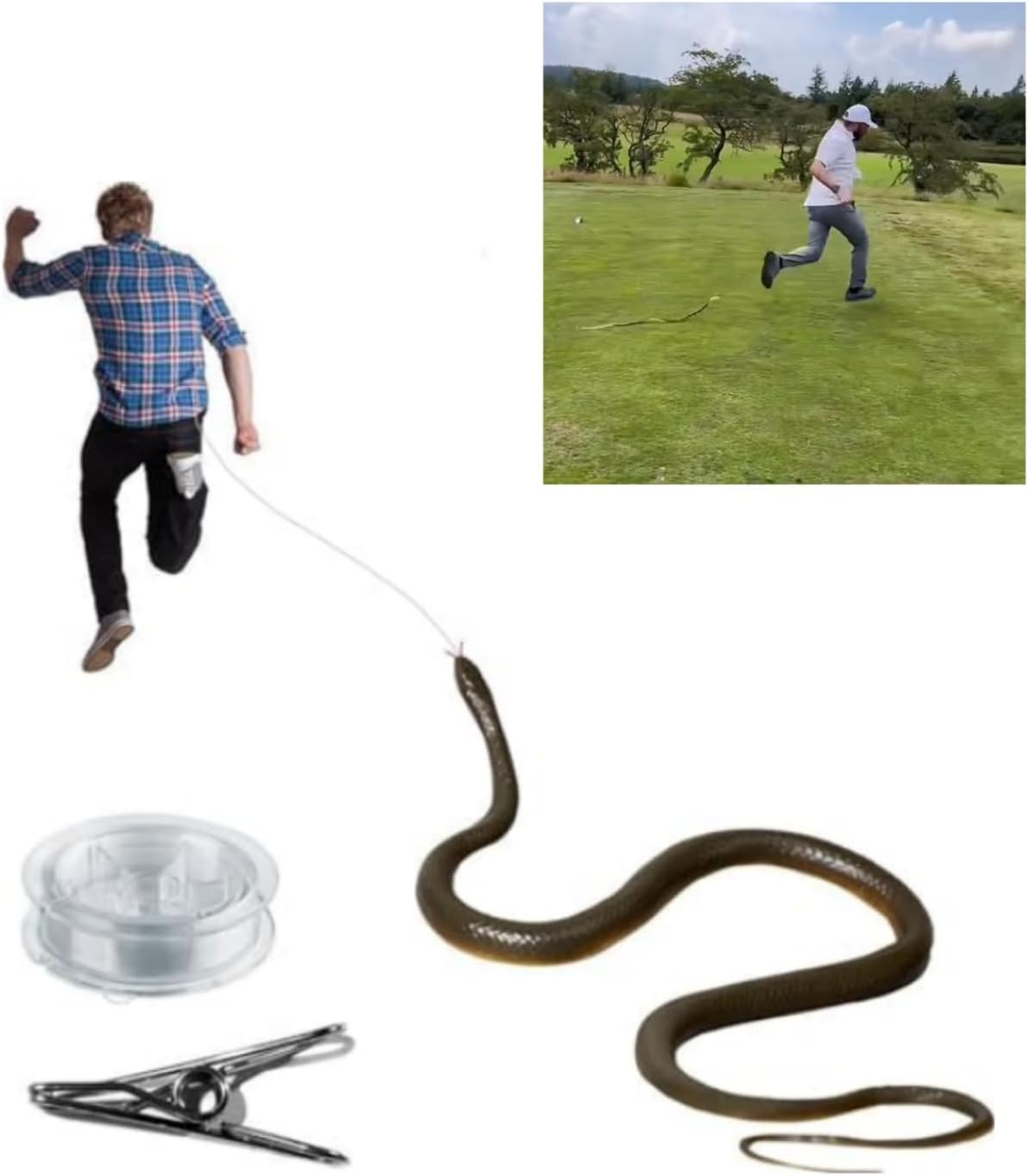 Snake Prank with String Clip, Snake on A String Prank Props, Clip on ...