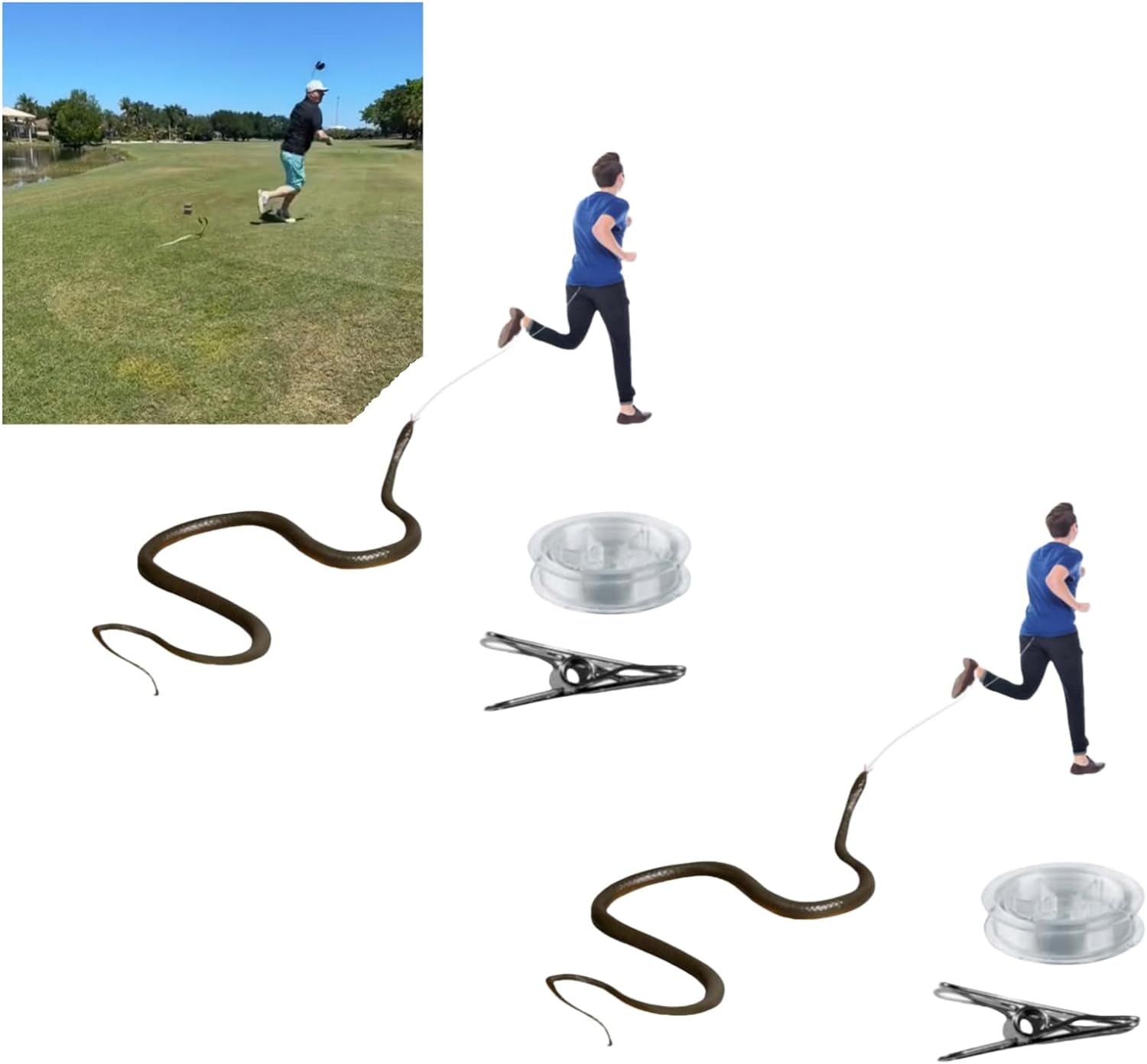 Snake Prank with String Clip, Snake Pranks for Adults, Realistic Rubber ...
