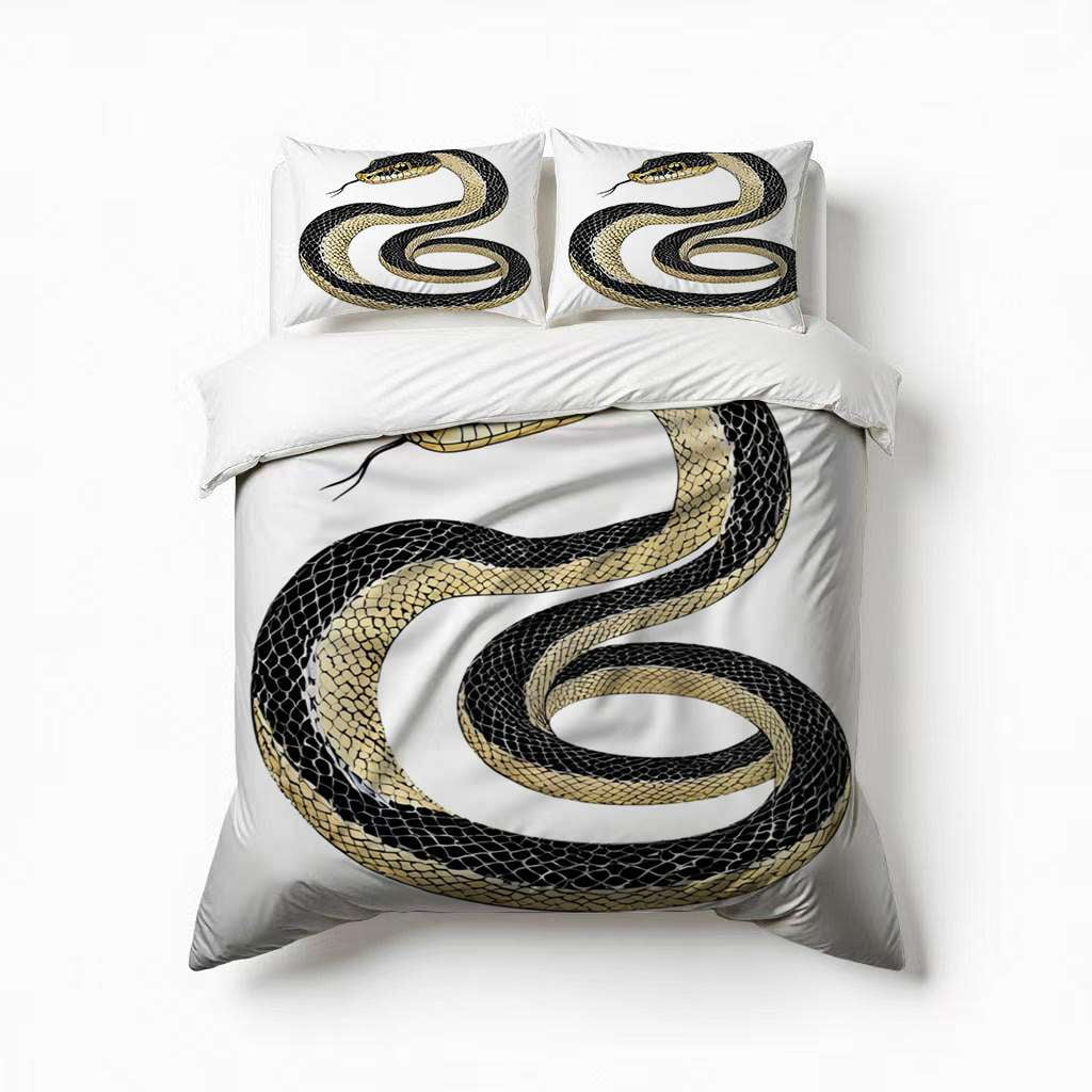 Snake Print Design Bedding Set 3 Pcs Soft Microfiber Quilt Cover For ...