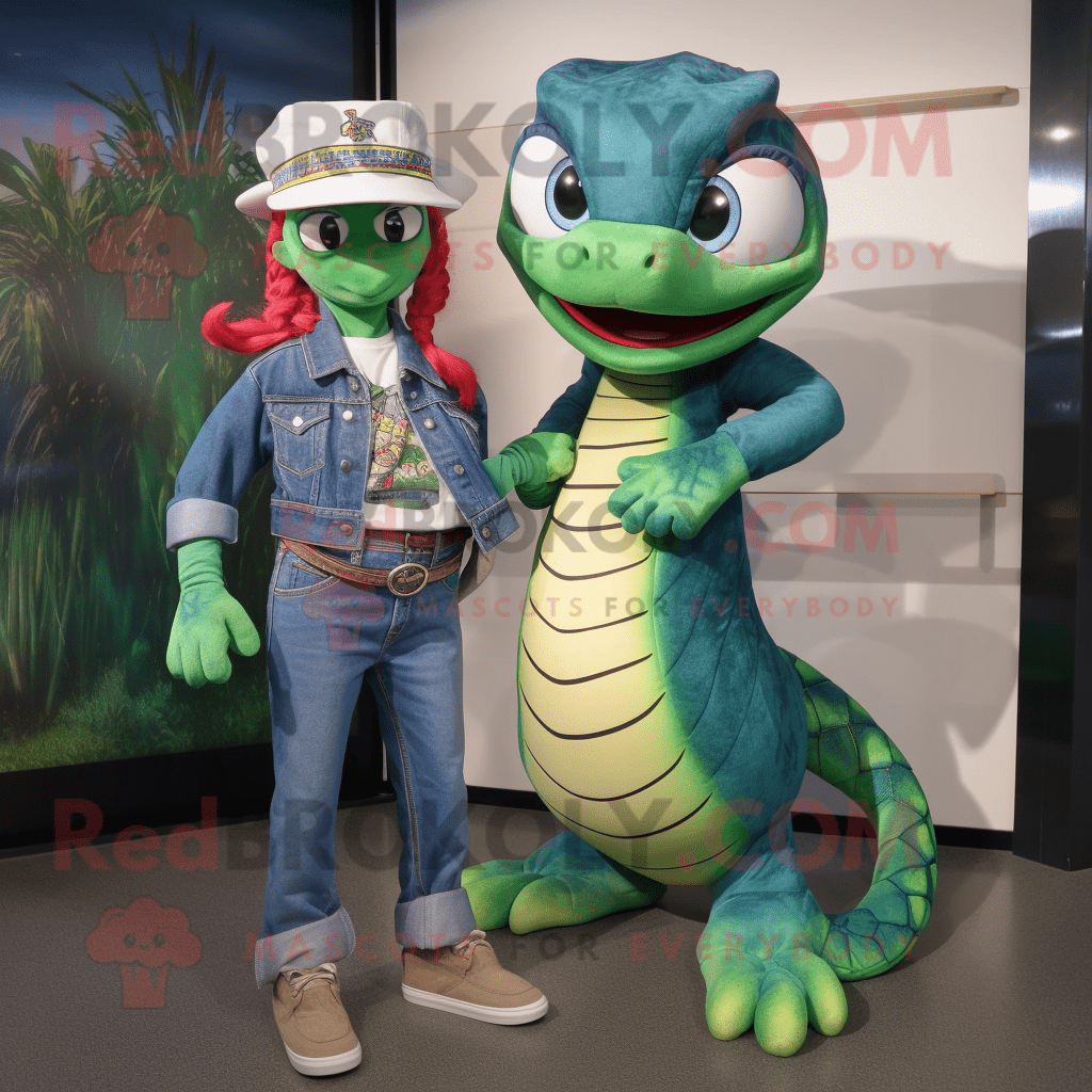 Snake REDBROKOLY mascot costume character dressed with Mom Jeans and ...