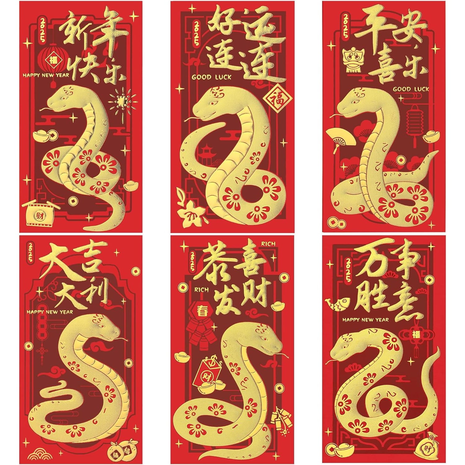 Snake Red Envelopes 2025 Chinese New Year Hong Bao Lunar Lucky Money ...