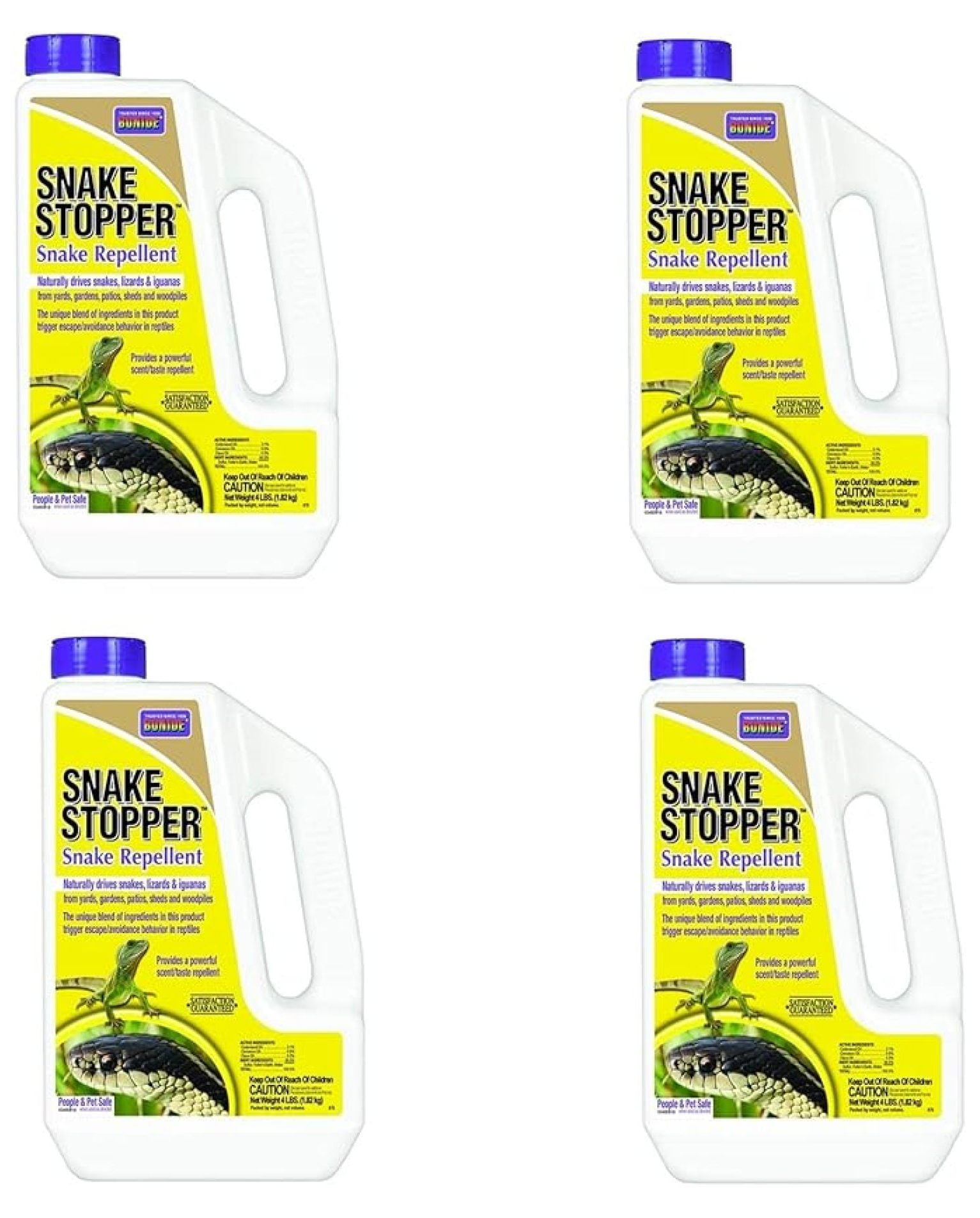 Snake Repellent 4lb 4-Pack - Natural Snake Deterrent for Yard, Garden ...