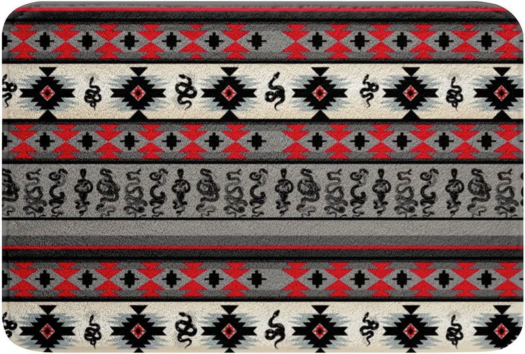 Snake Rug Ethnic Indian Tribal Arrow Aztec Bathroom Rugs for Boys Man ...