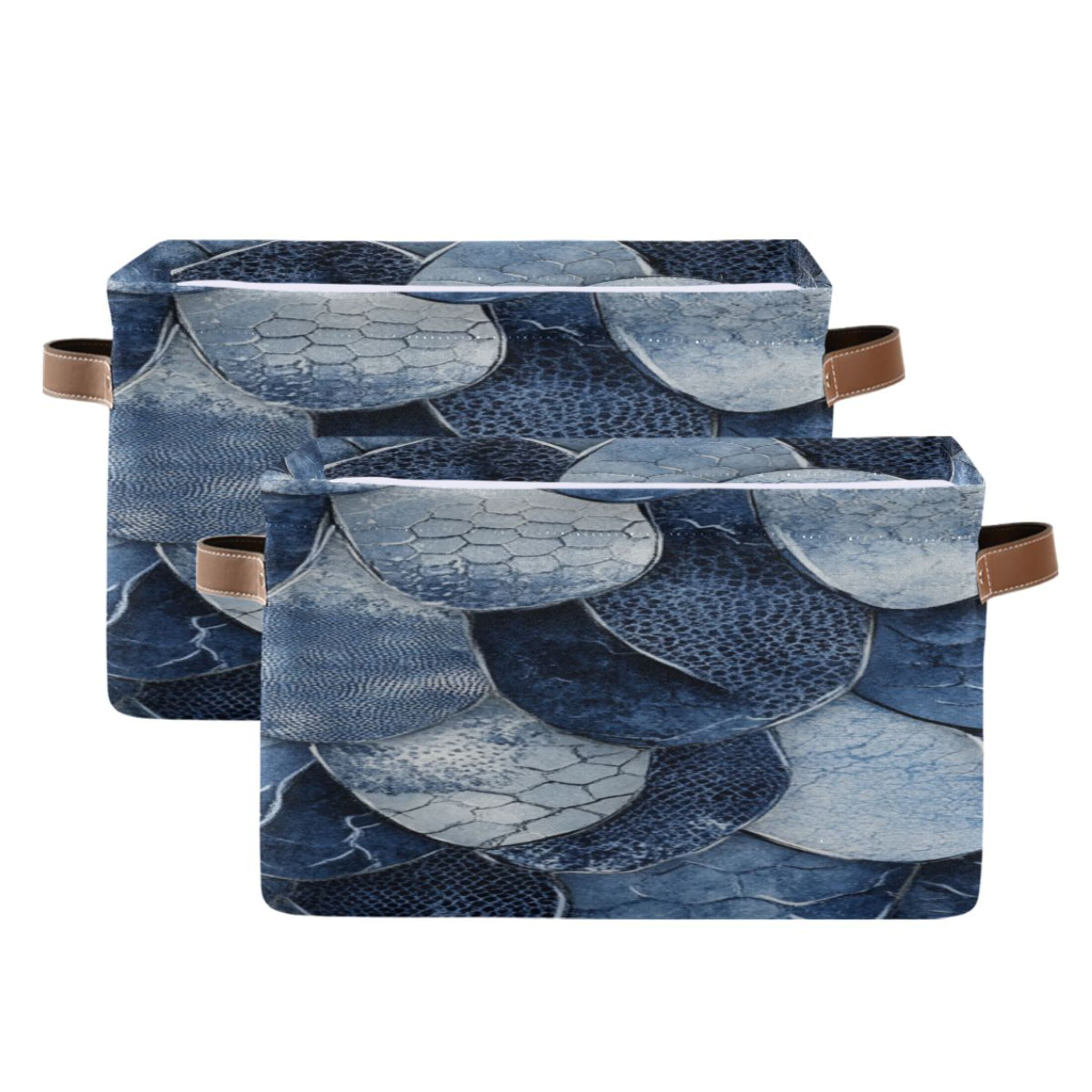 Snake Scale Square Storage Bins with Handles Collapsible Containing Box ...