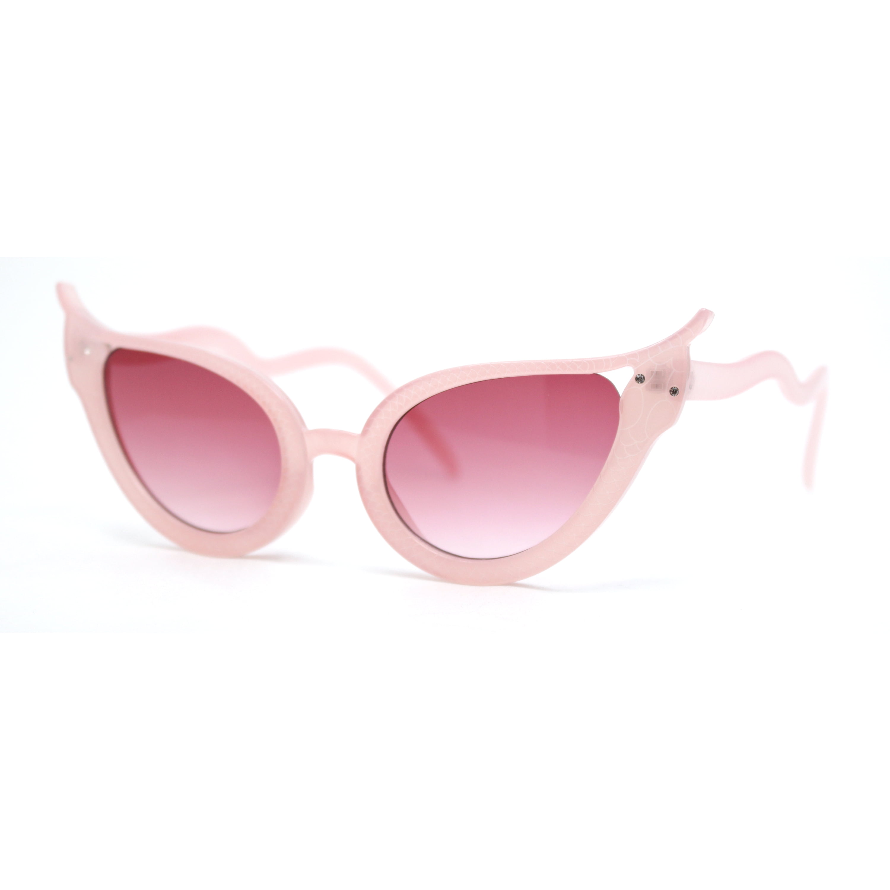 Snake Serpent Jewel Frame Plastic Cat Eye Diva Sunglasses All Pink ...