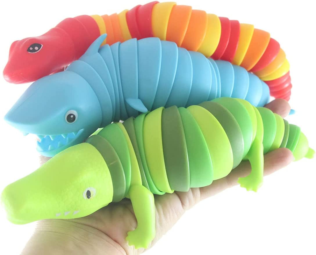 Snake, Shark, Alligator Fidgets - Set of 3 Indoor Playground Toy ...