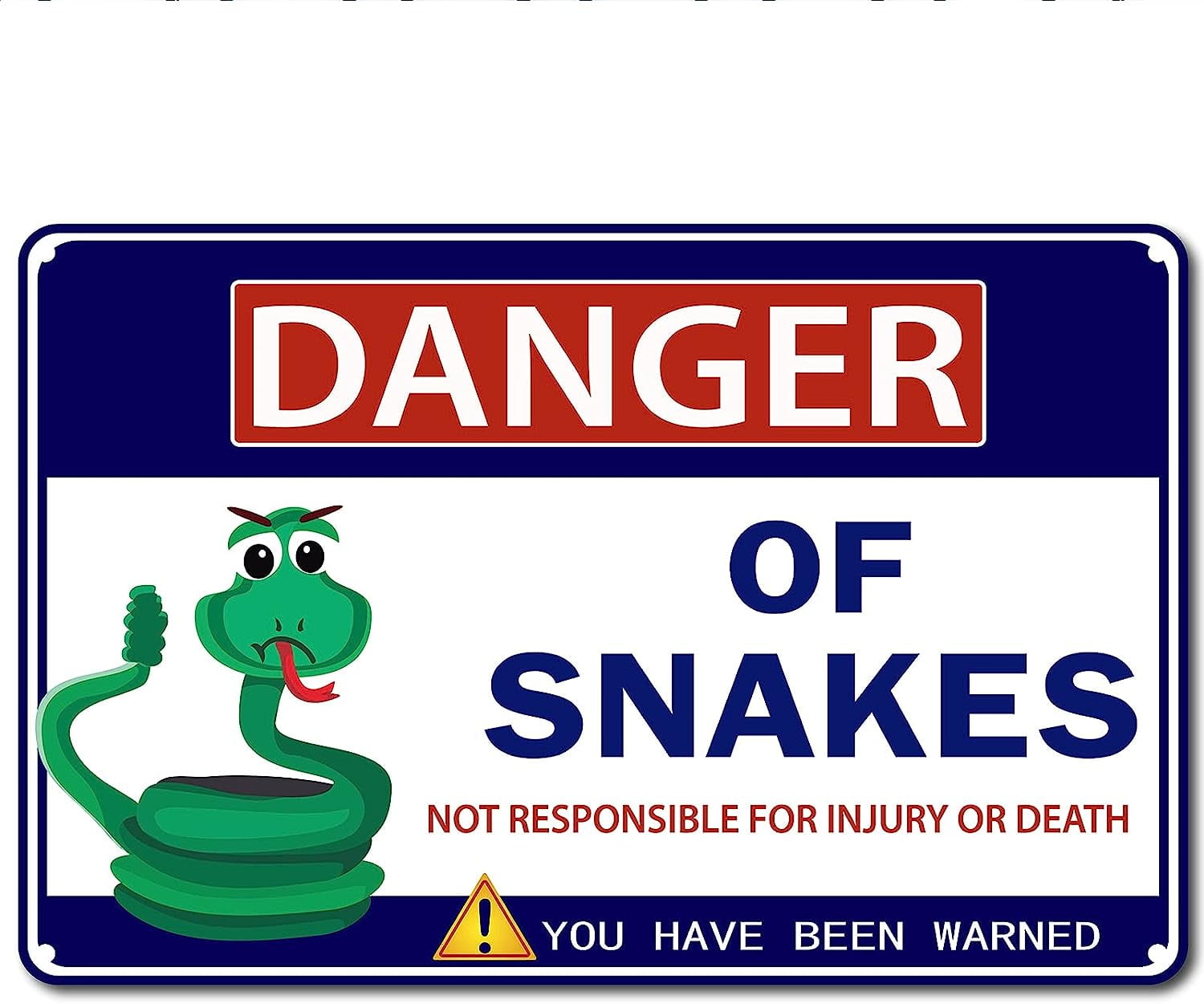 Snake Sign Snakes Warning Signs Danger Beware Funny Gifts Metal Tin ...