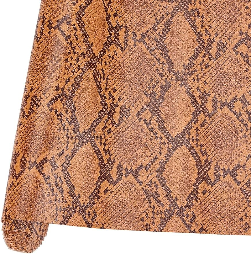 Snake Skin Leather Sheets 11.8"x53" Peru Color Snakeskin PU Leather ...