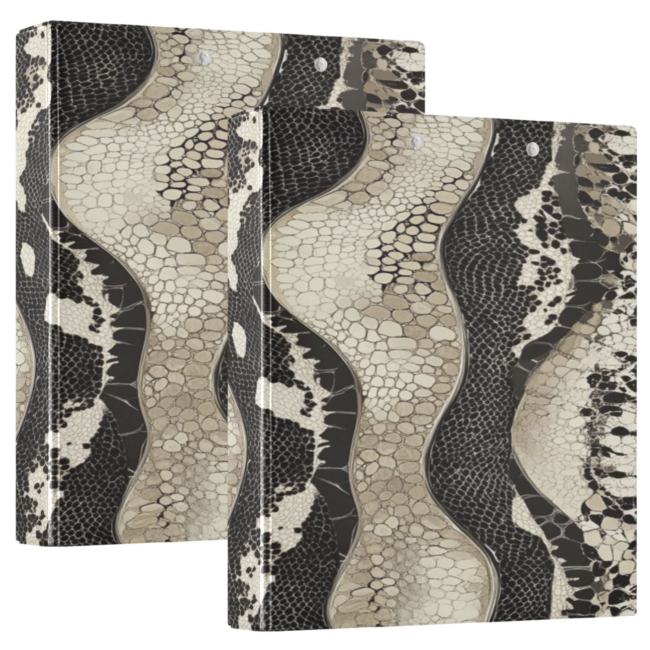 Snake Skin Pattern 3 Ring Hardcover Binders 1.5in Round Rings for ...