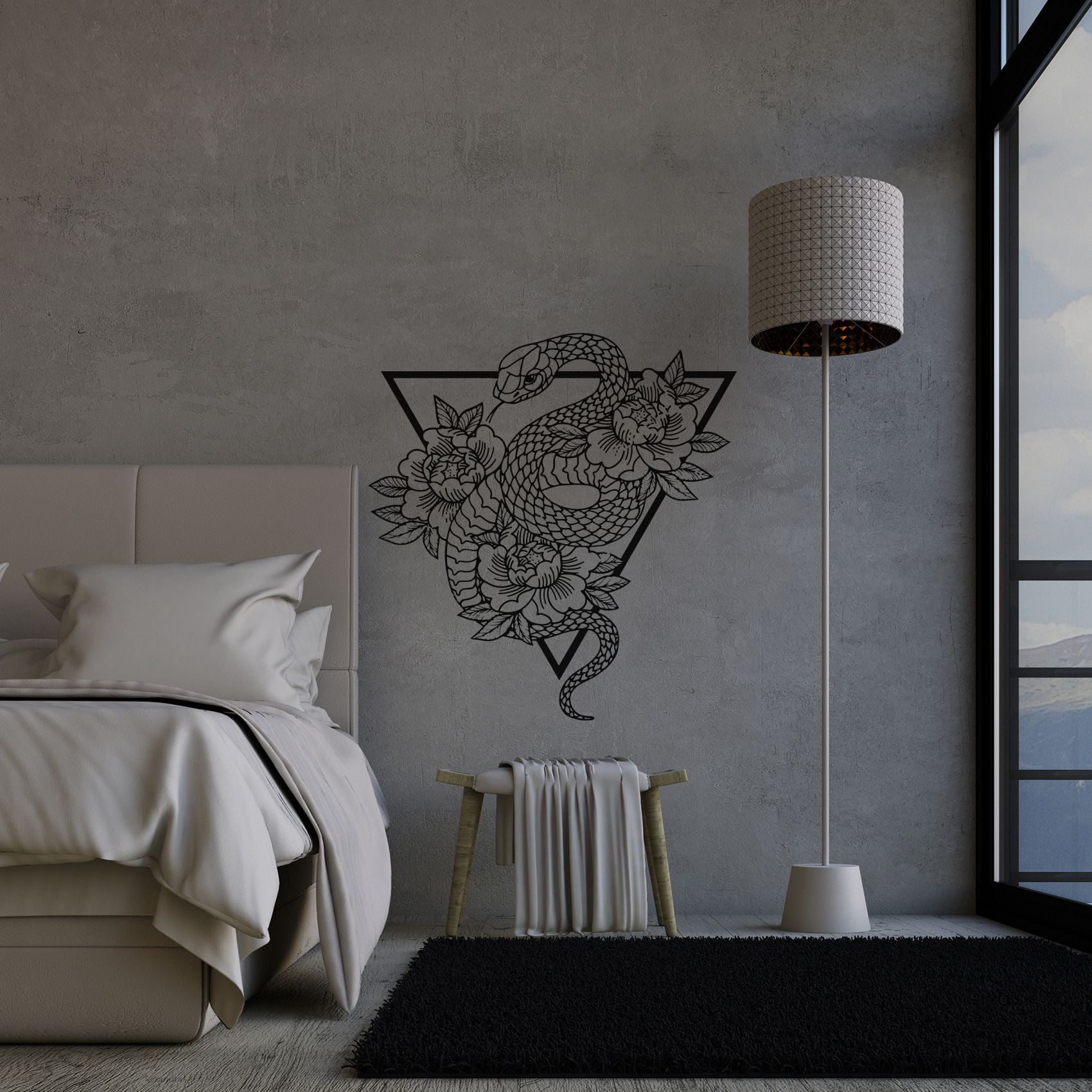 Snake Snakes Roses Rose Animal Animals Wild Life Wall Sticker Art Decal ...