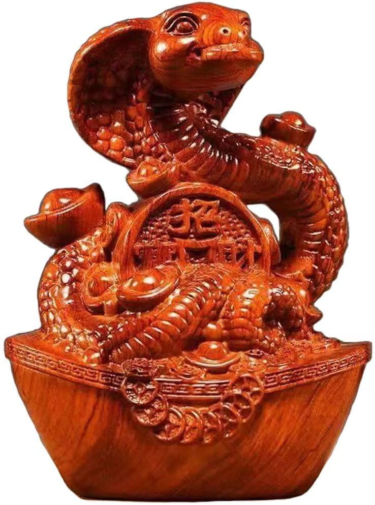 Snake Statue Small Wooden Chinese Feng Shui Snake Figurines 2025 Year ...
