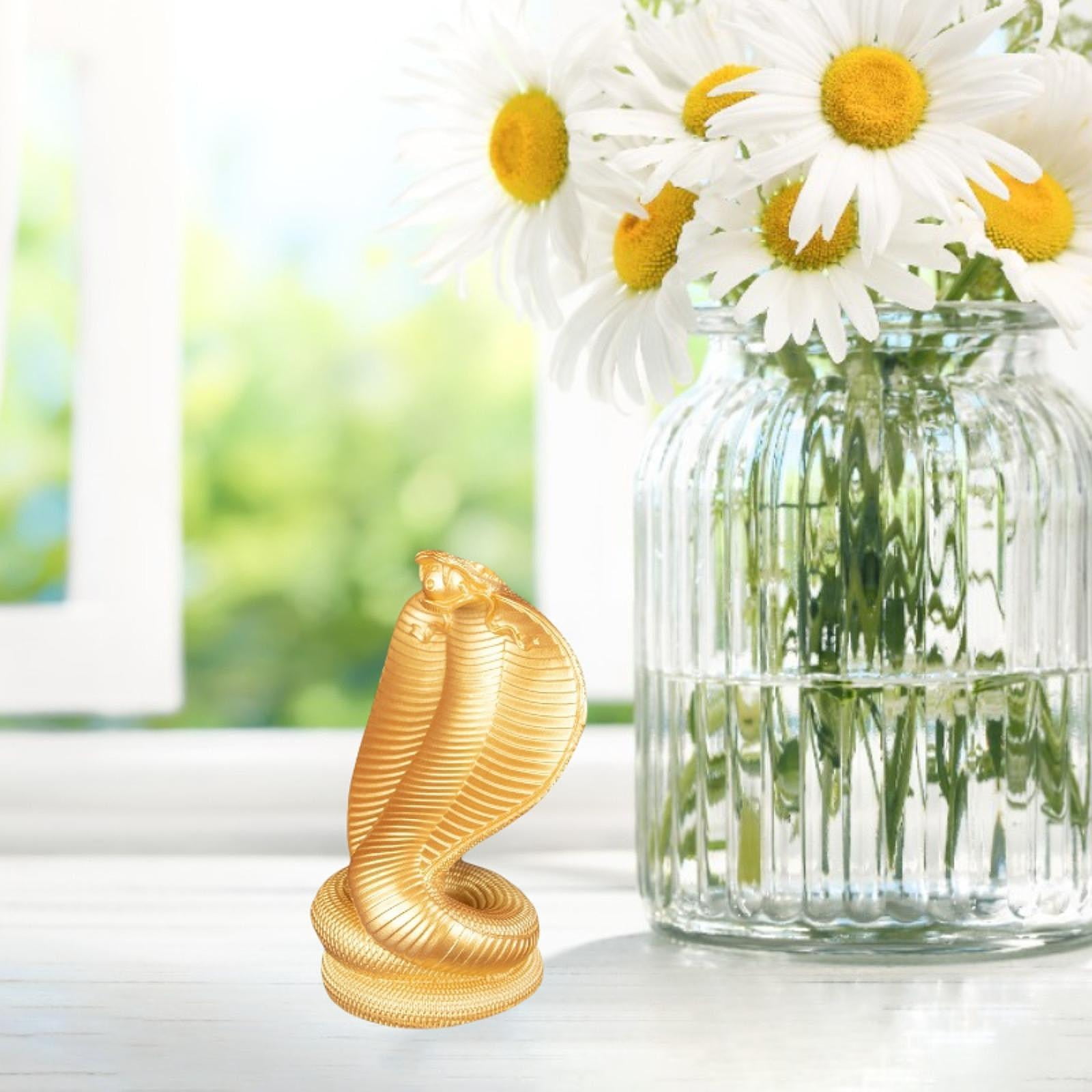 Snake Statue Snake Sculpture Resin Collectible Feng Shui Decor Desktop ...