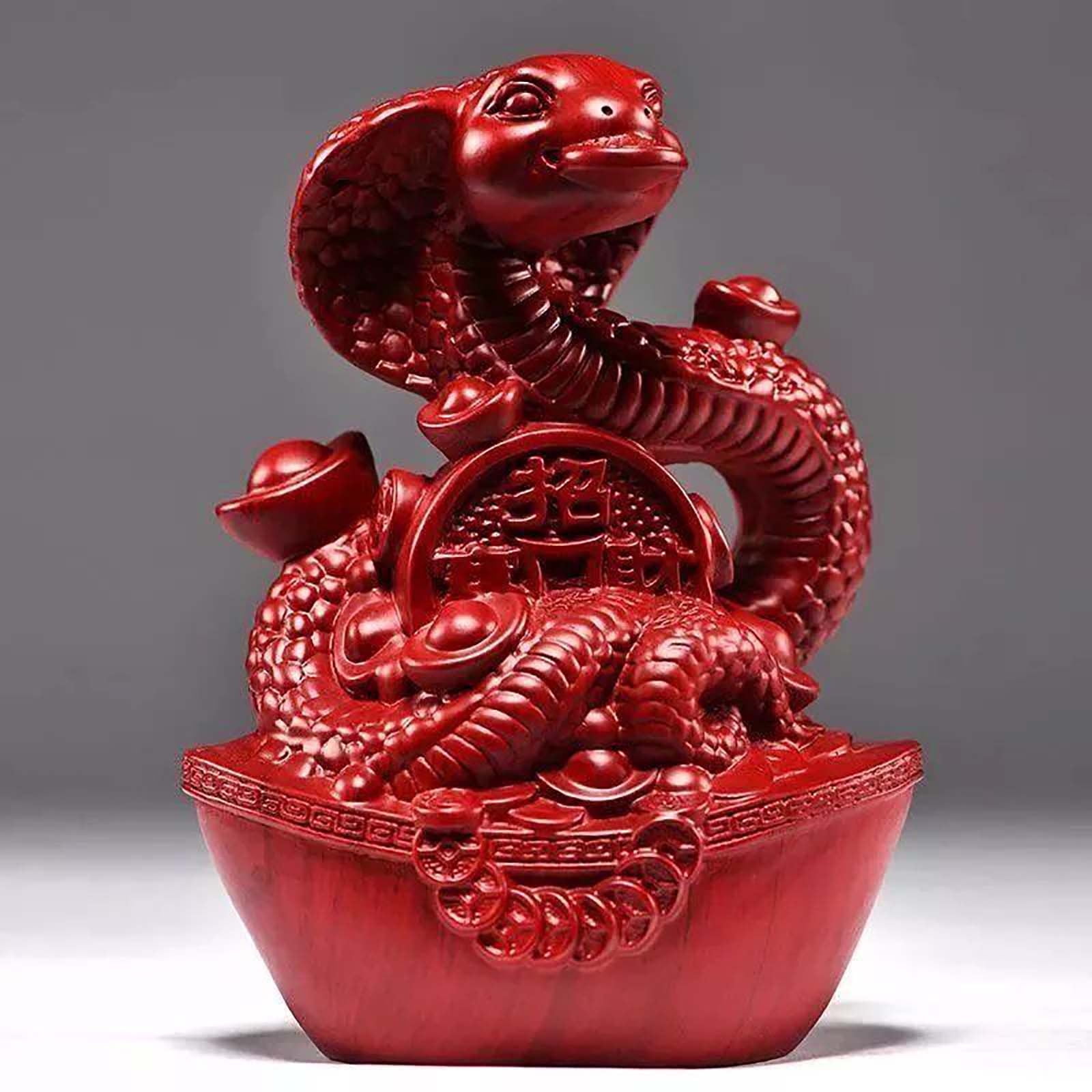 Snake Statue, Wooden Snake Carved Figurine, Chinese Zodiac Feng Shui ...