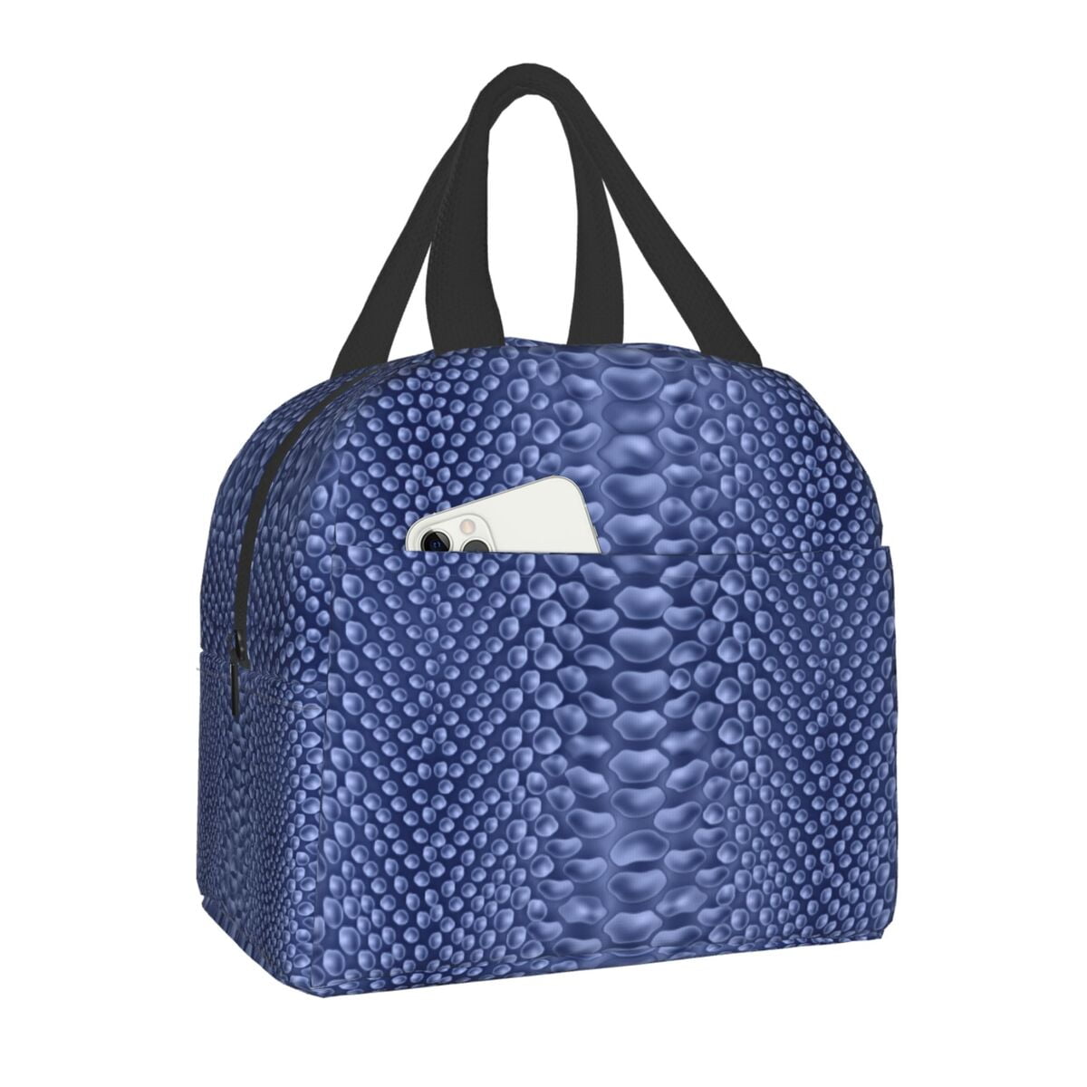 Snake Texture Insulated Lunch Bags for Women Snakeskin Print Portable ...