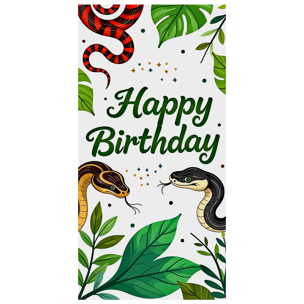 Snake Themed Happy Birthday Background Banner Party Supplies Birthday ...