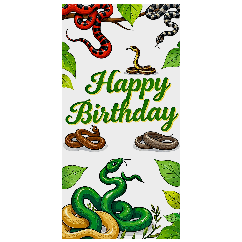 Snake Themed Happy Birthday Background Banner Party Supplies Birthday ...