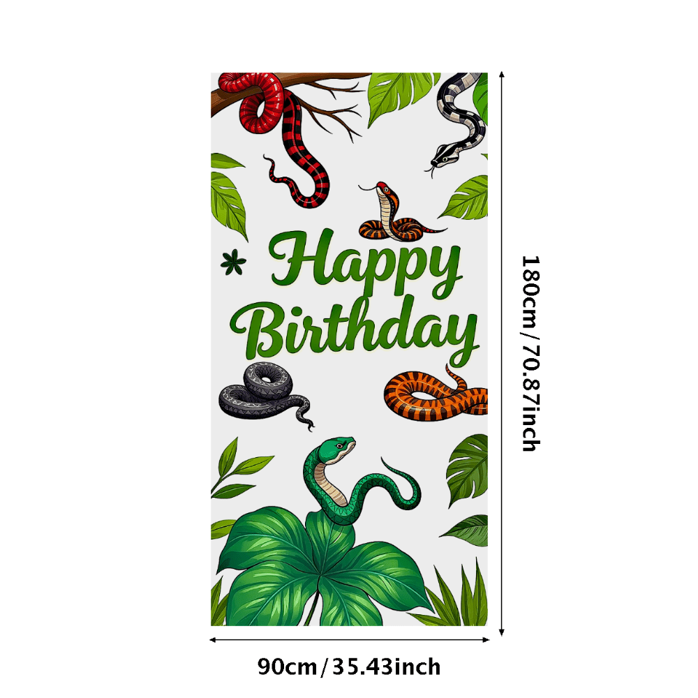 Snake Themed Happy Birthday Background Banner Party Supplies Birthday ...
