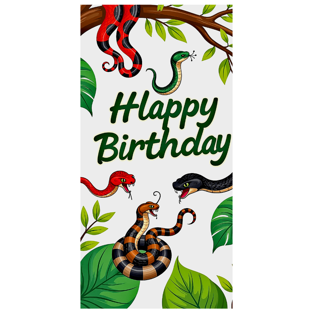 Snake Themed Happy Birthday Background Banner Party Supplies Birthday ...