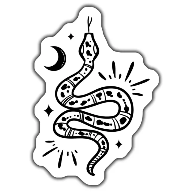 Snake Vinyl Sticker, Boho Snake Sticker, Celestial Snake Decal, Serpent ...